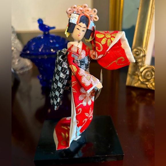 Vintage | Accents | Vintage Geisha Made Of Fabric On Stand Asian Decor ...